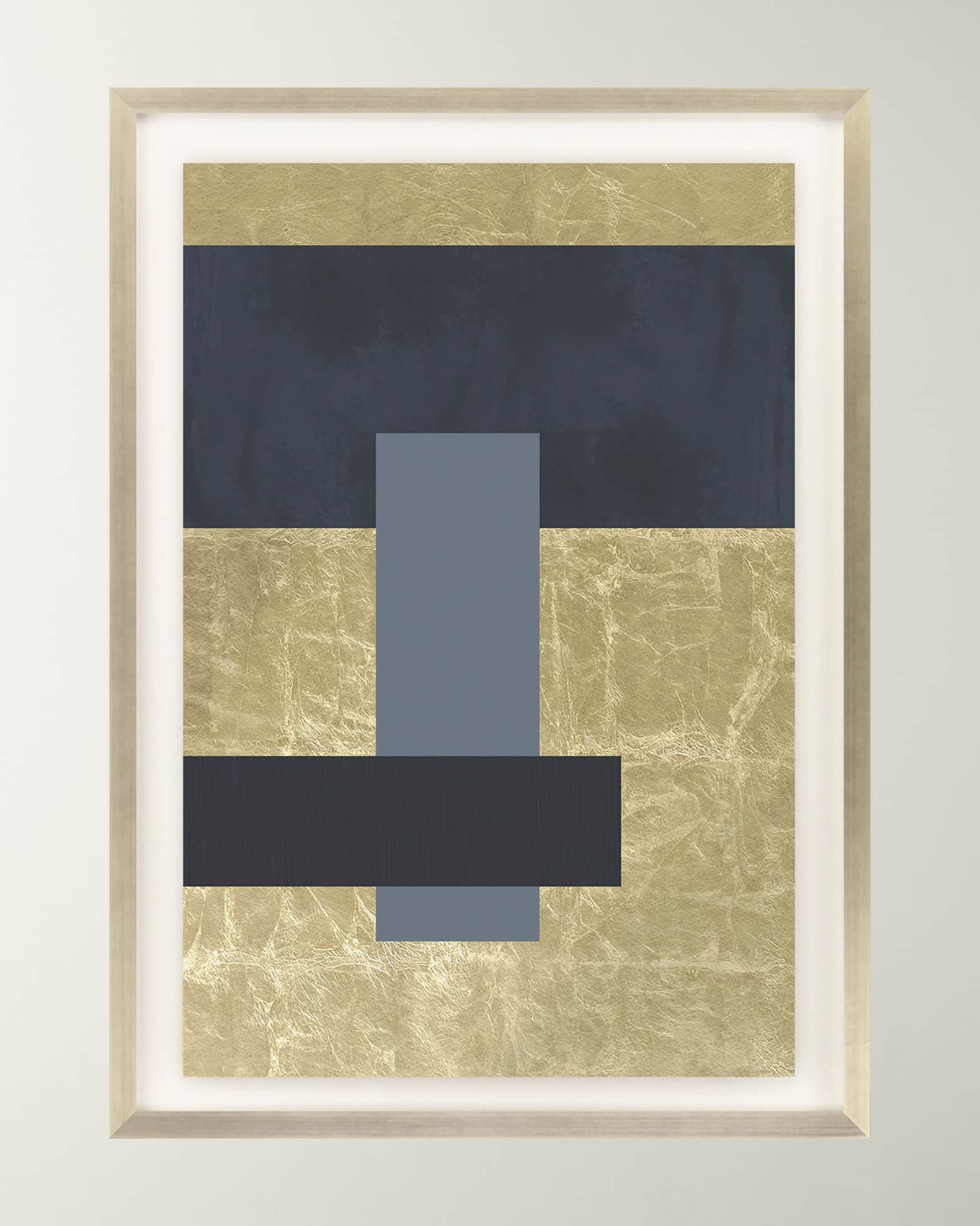 "Gold Colorblock I" Hand-Embellished Giclee by Libby Langdon | Horchow