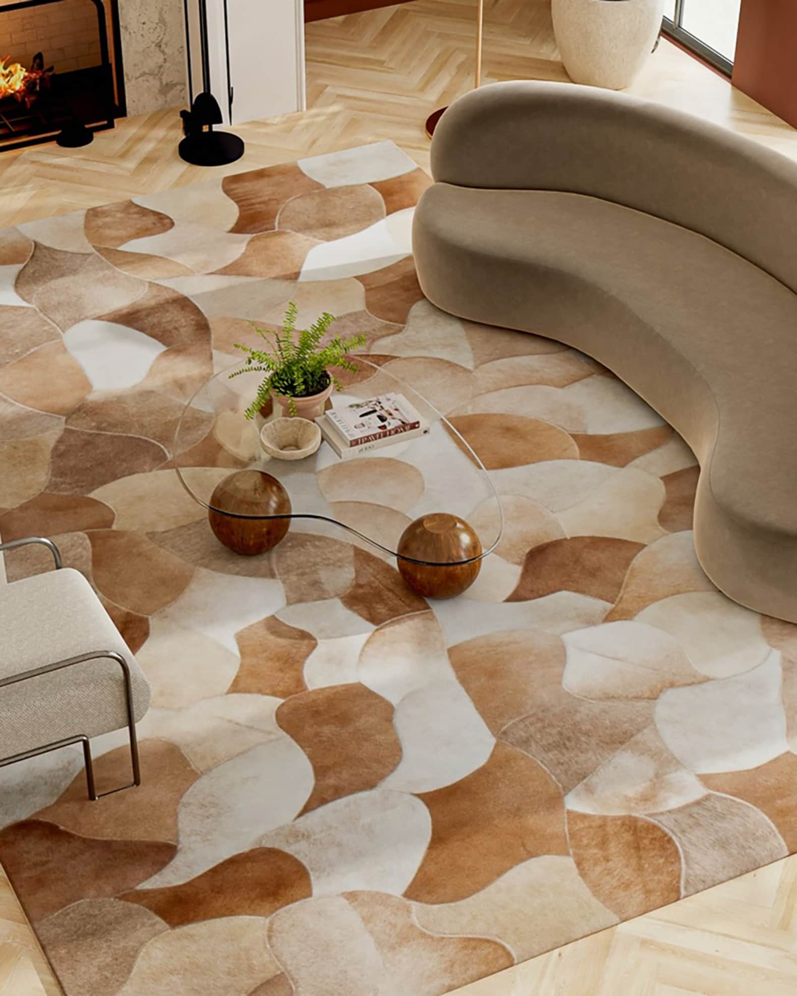 Grayson Hand-Stitched Hair on Hide Rug, 5' x 8' | Horchow