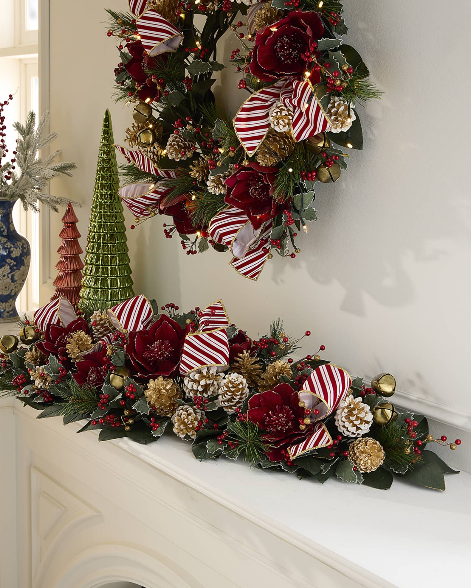 Neiman Marcus Classic Christmas Mantel Garland, 46" | Horchow