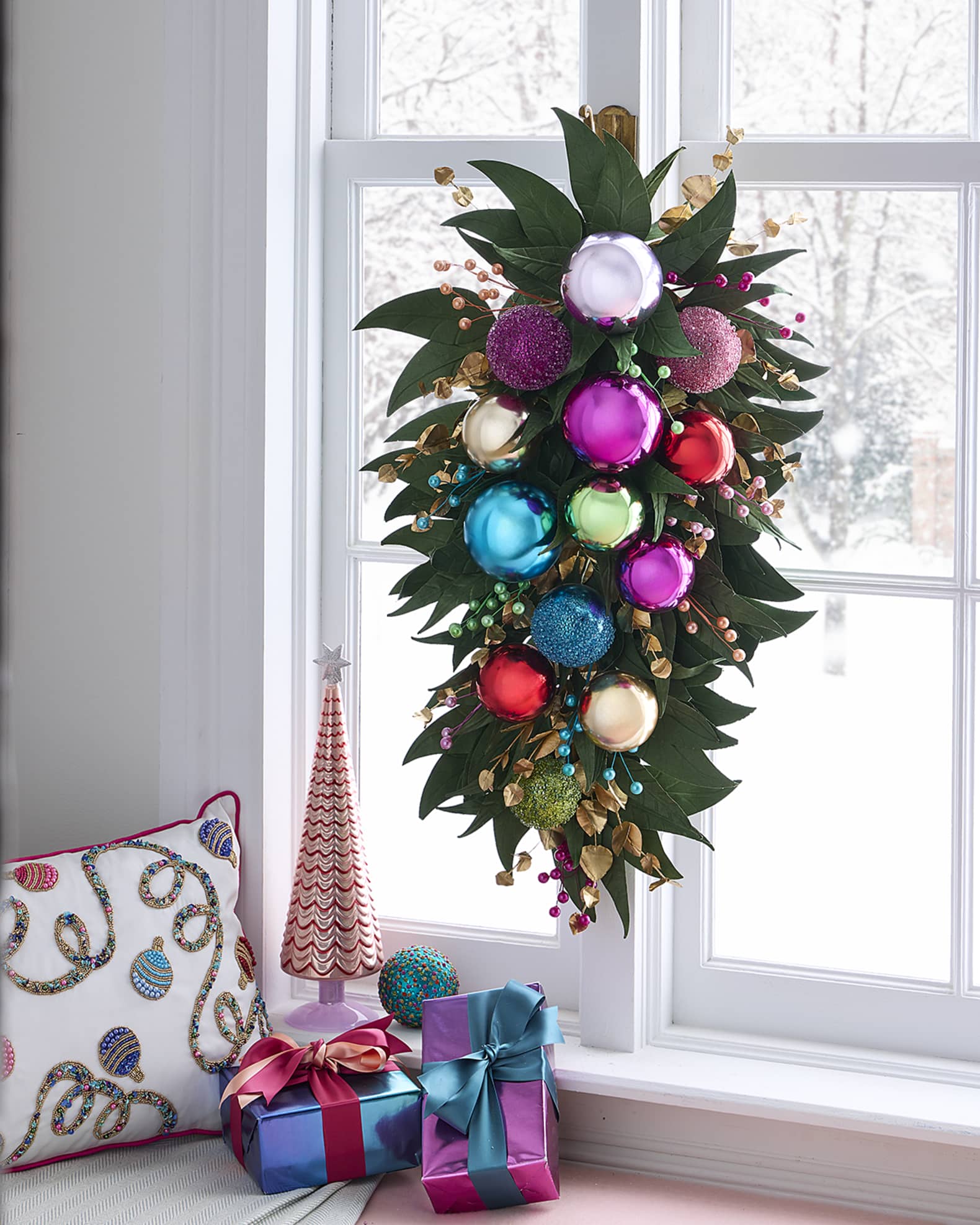 Neiman Marcus Bright Holiday Door Spray, 30" | Horchow