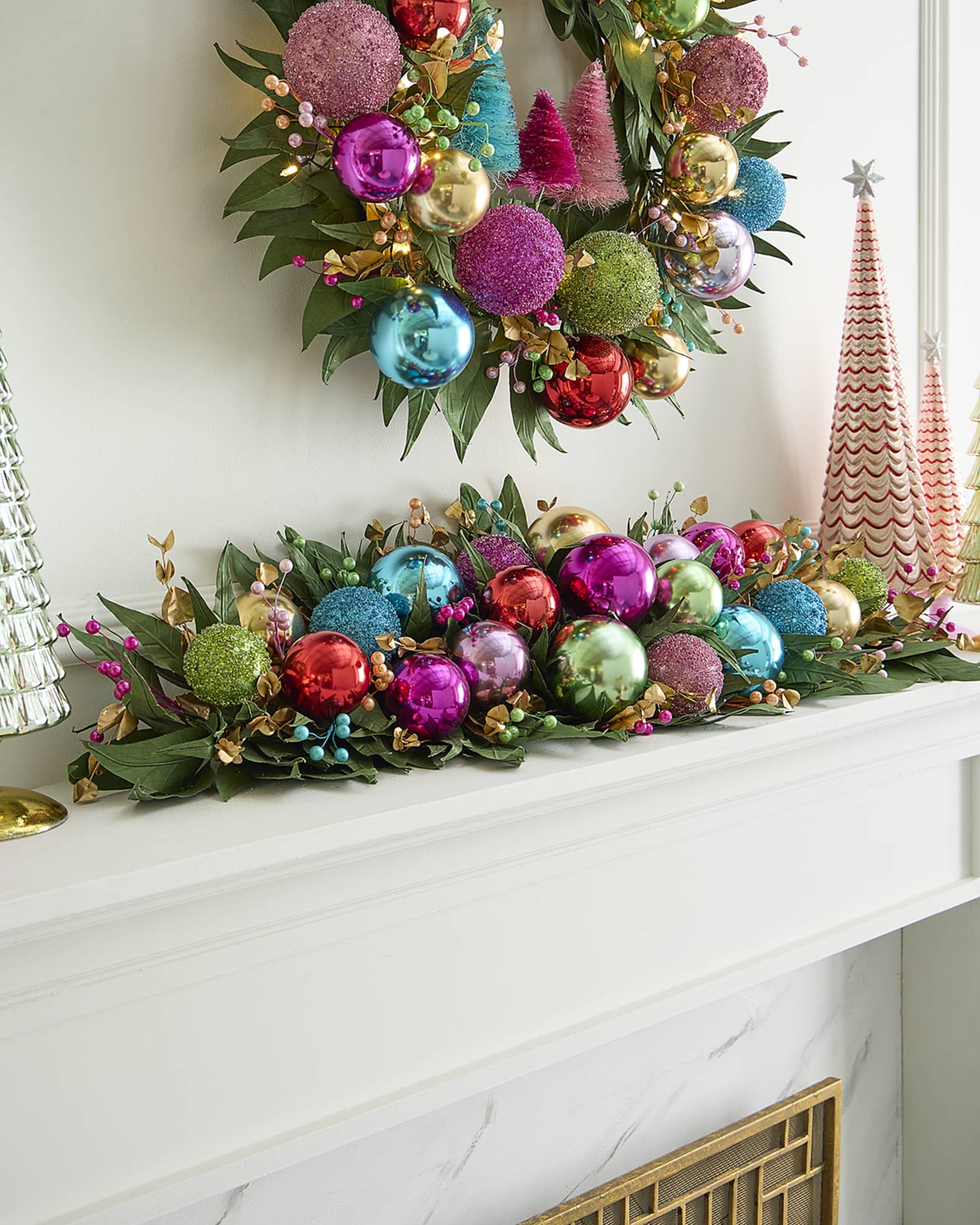 Neiman Marcus Bright Holiday Mantel Garland, 46" | Horchow
