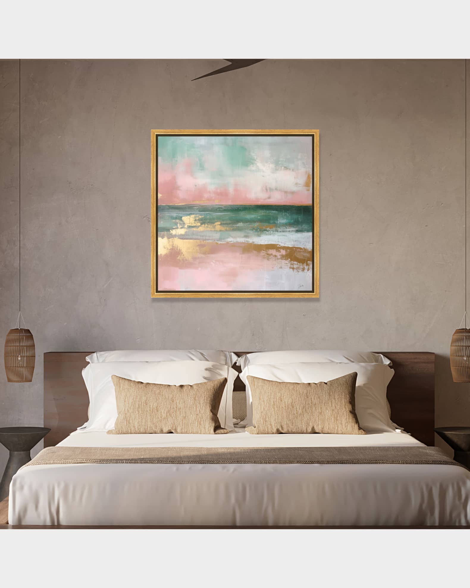 The Oliver Gal Artist Co. "Oceans Glint on Gold" Framed Giclee on ...