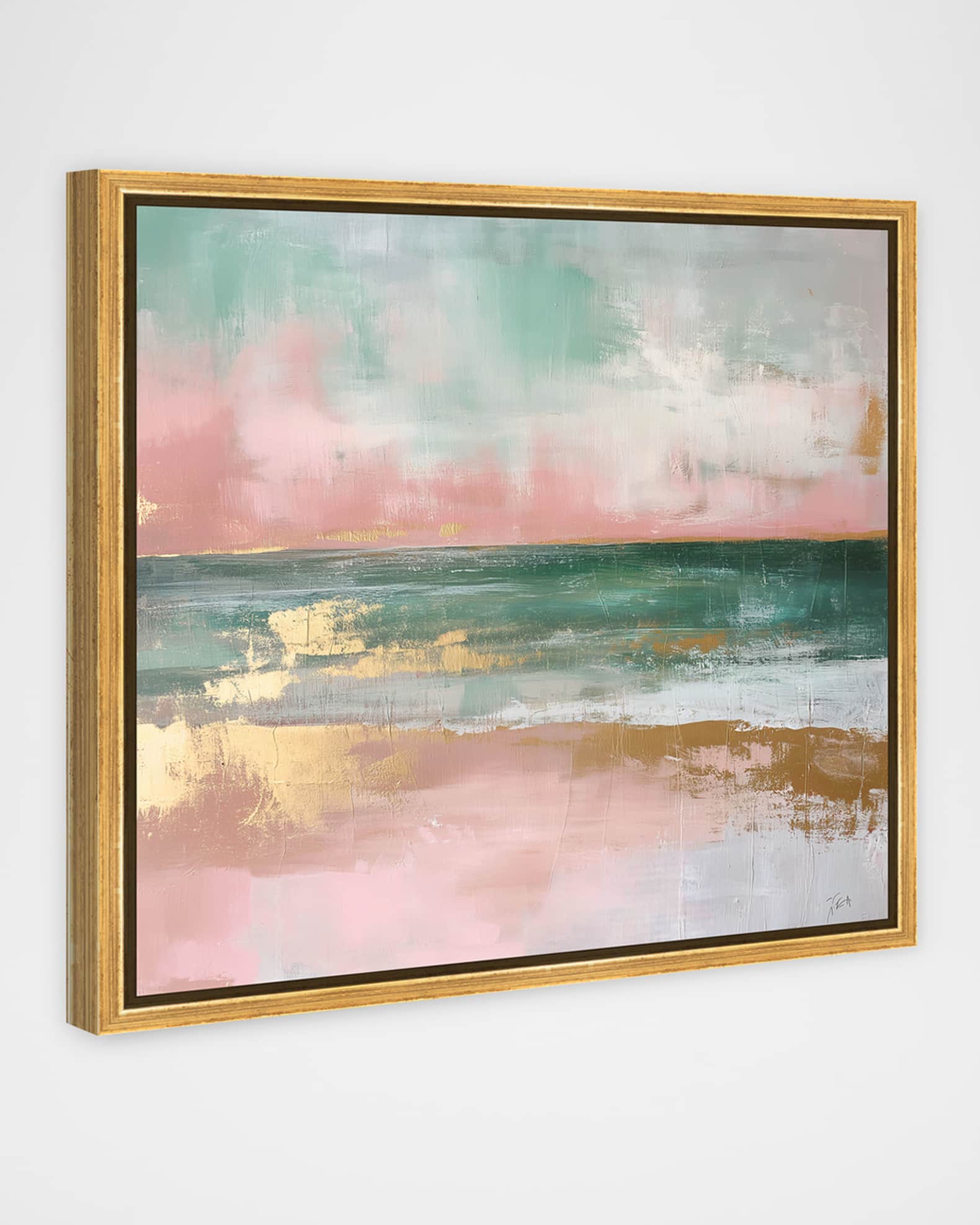 The Oliver Gal Artist Co. "Oceans Glint on Gold" Framed Giclee on ...