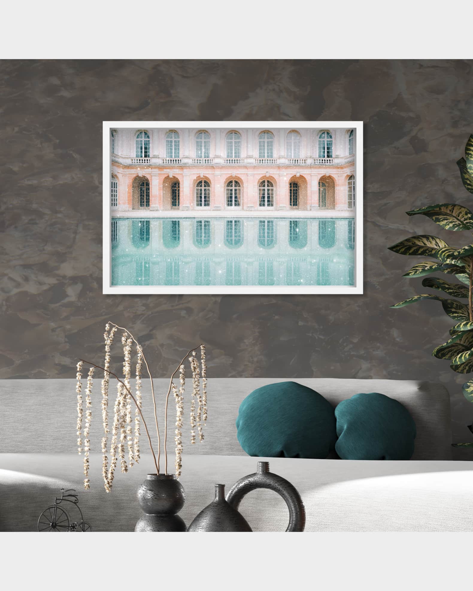 The Oliver Gal Artist Co. "Palace Dreamy Pond" Hand-Embellished Art ...