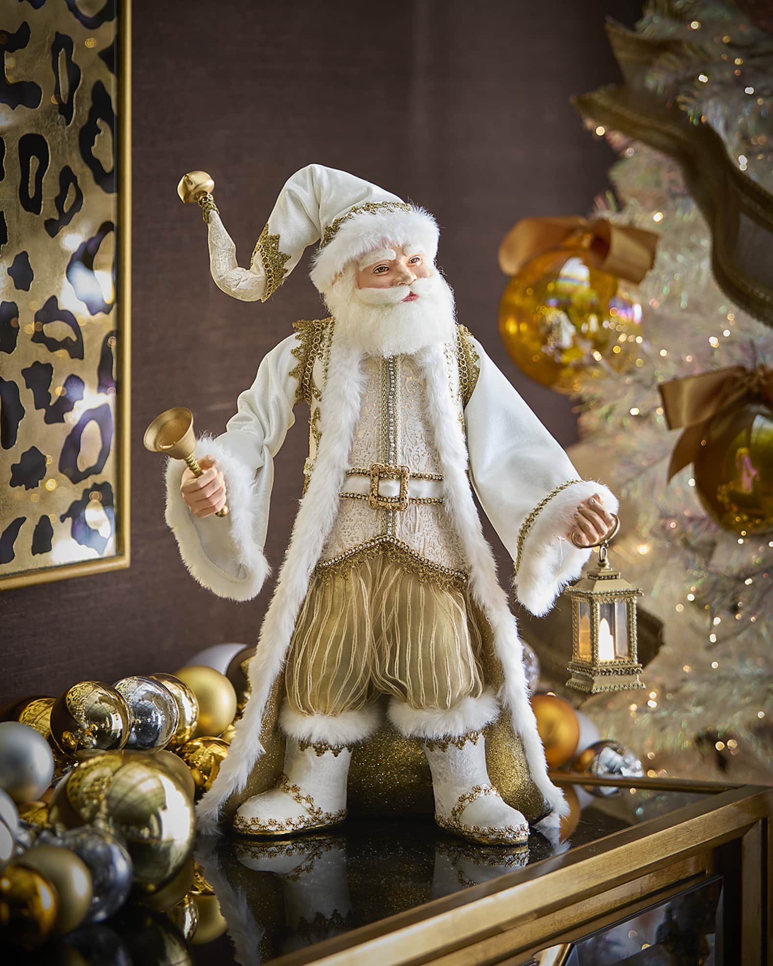 Katherine's Collection Gold Leaf Tabletop Santa | Horchow