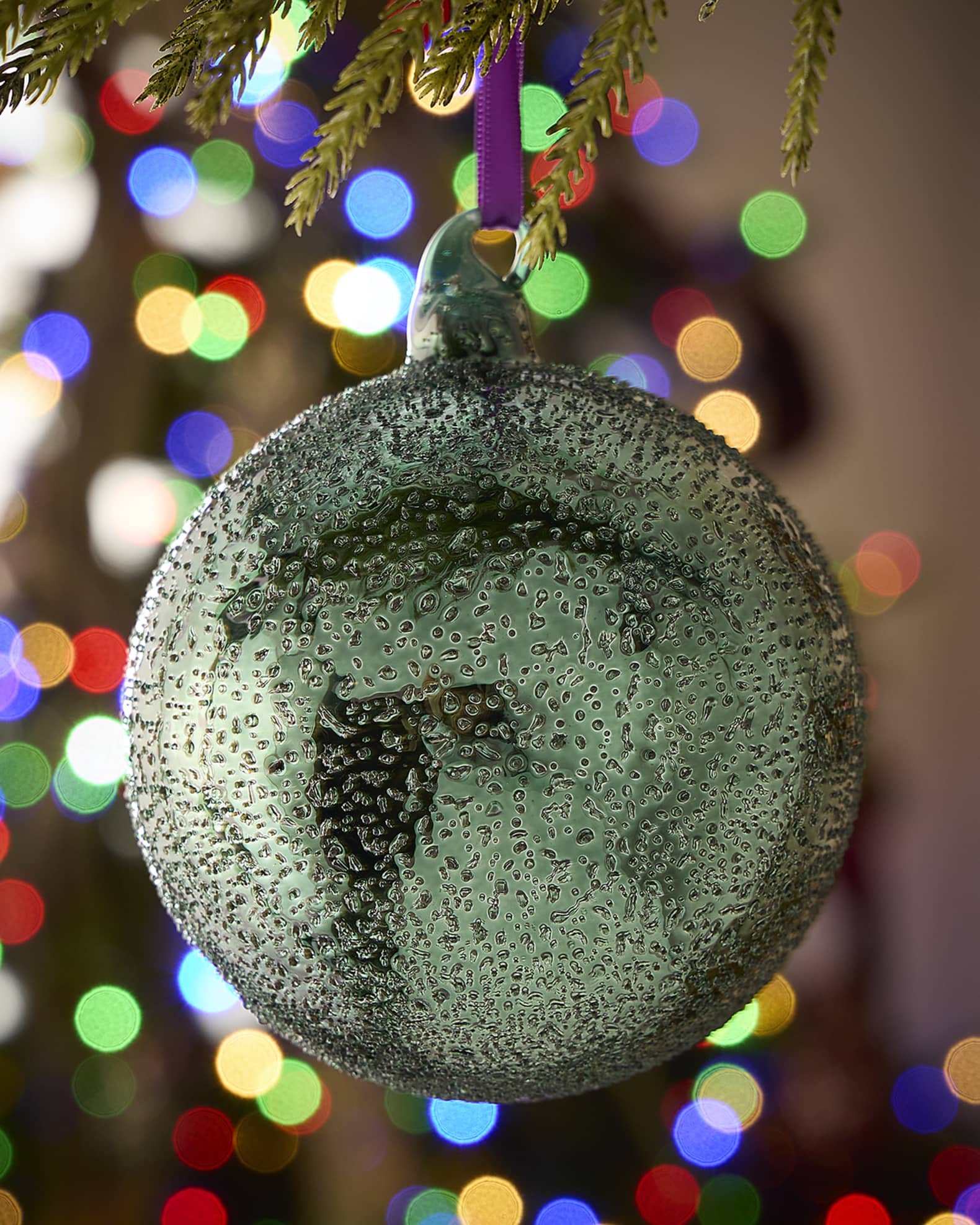 Jim Marvin Emerald Twilight Beaded Sphere Ornament | Horchow