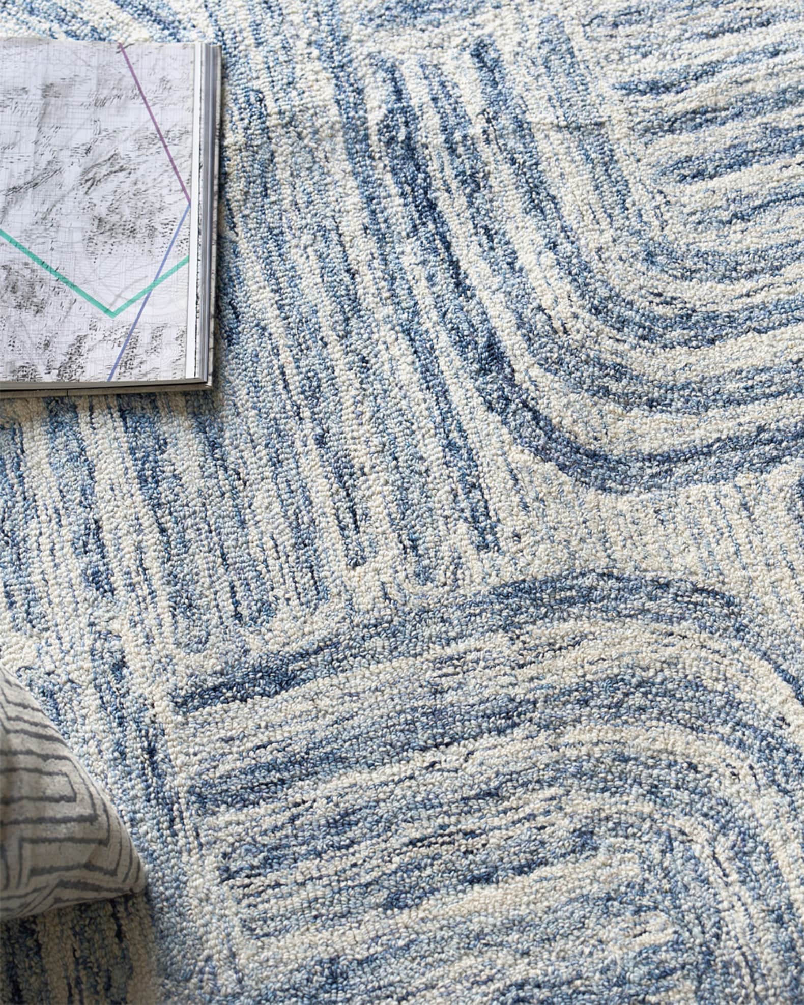 Exquisite Rugs Juno Hand-Tufted Blue/Ivory Rug, 6' x 9' | Horchow