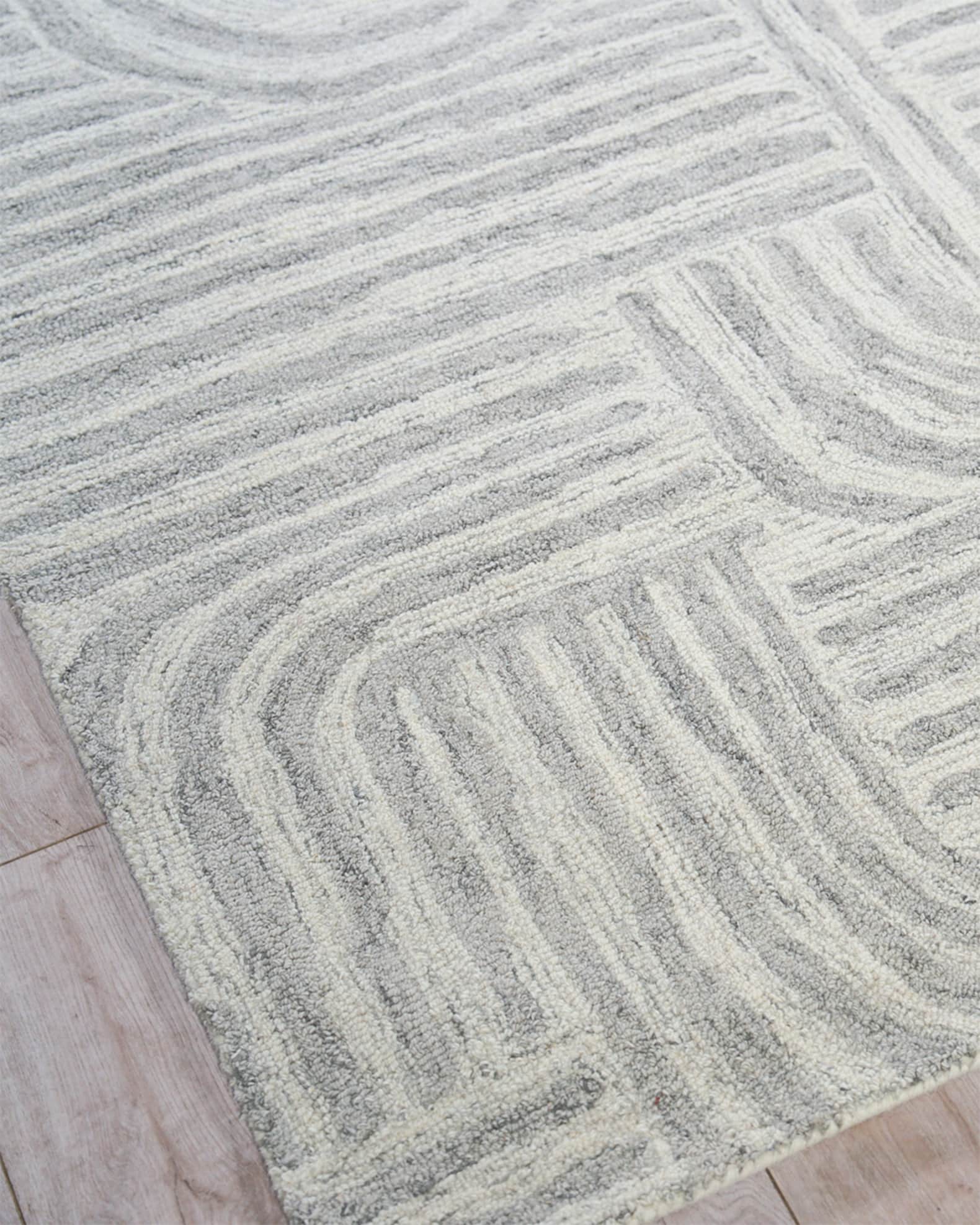 Exquisite Rugs Juno Hand-Tufted Gray/Ivory Rug, 5' x 8' | Horchow