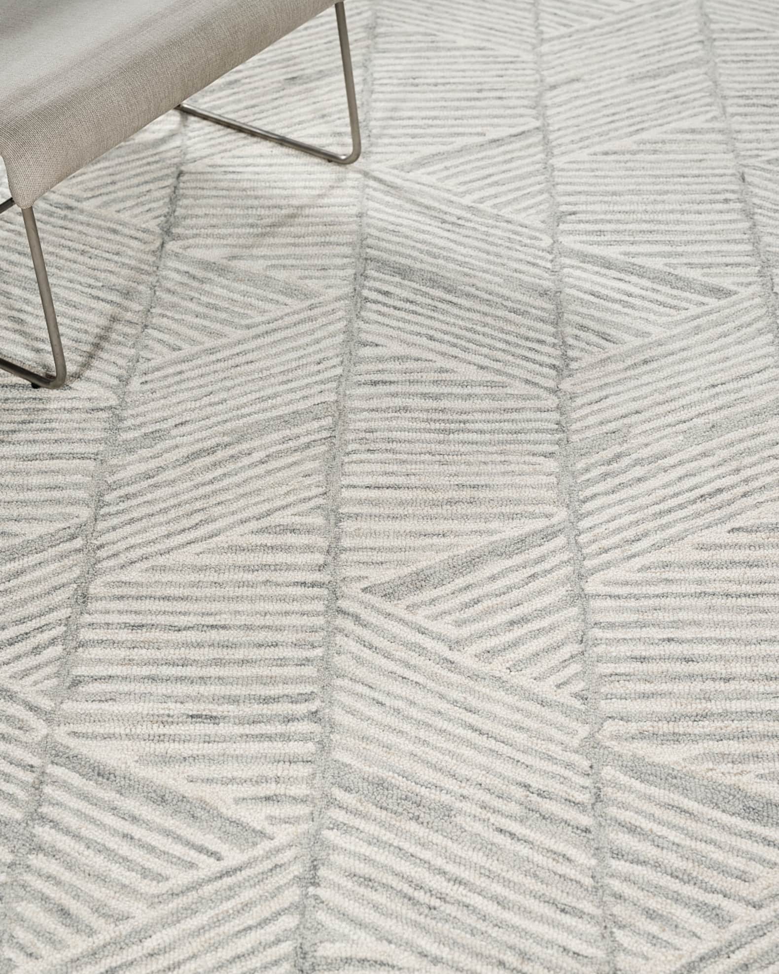 Exquisite Rugs Kascata Hand-Tufted Silver/Ivory Rug, 10' x 14' | Horchow