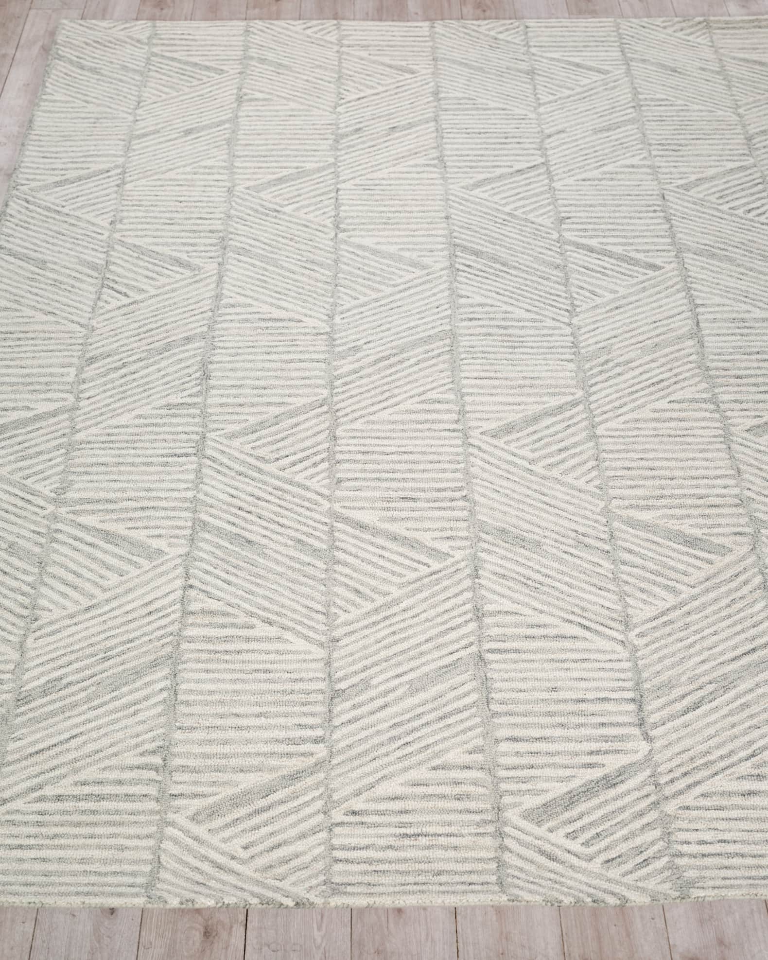 Exquisite Rugs Kascata Hand-Tufted Silver/Ivory Rug, 8' x 10' | Horchow