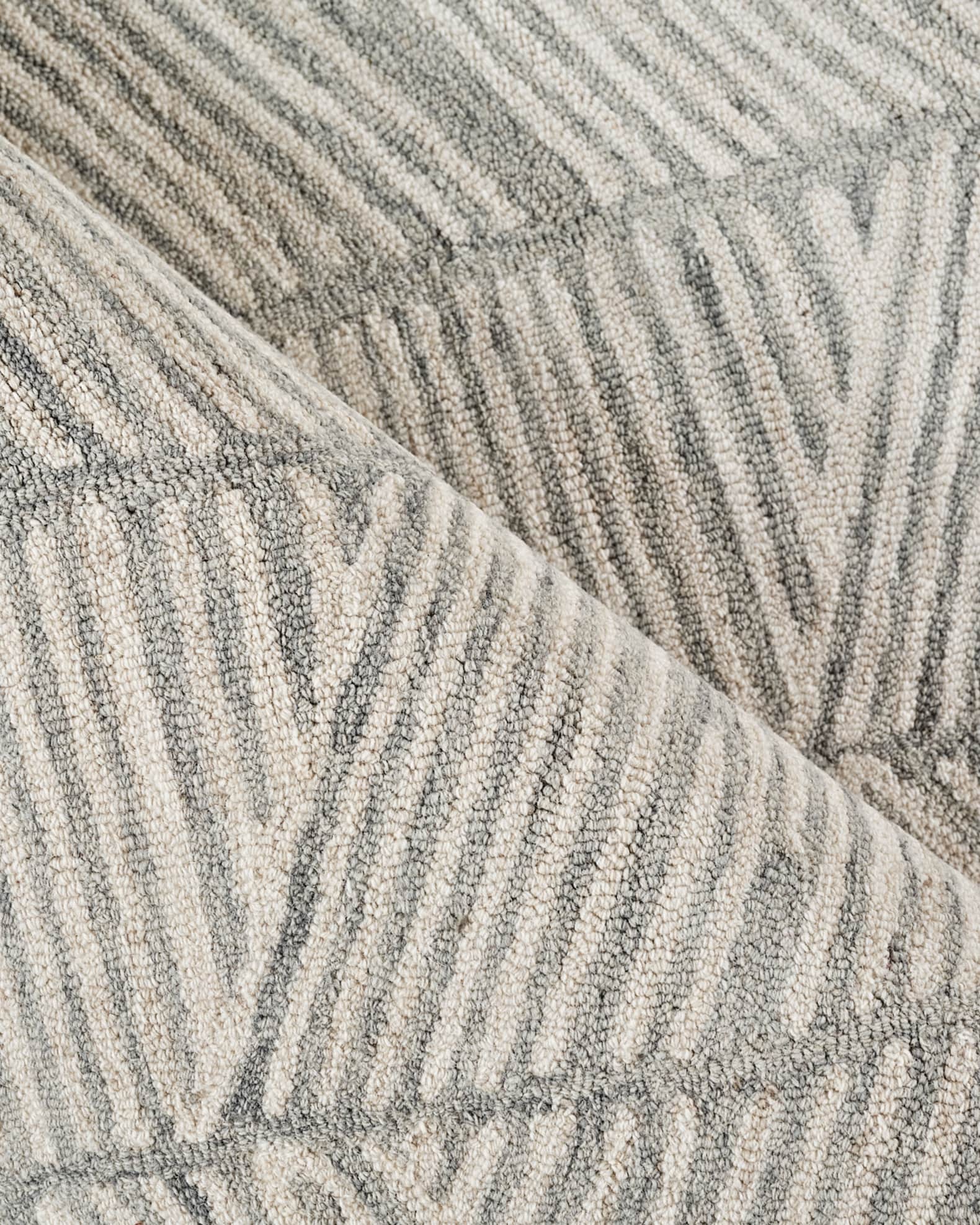 Exquisite Rugs Kascata Hand-Tufted Silver/Ivory Rug, 5' x 8' | Horchow