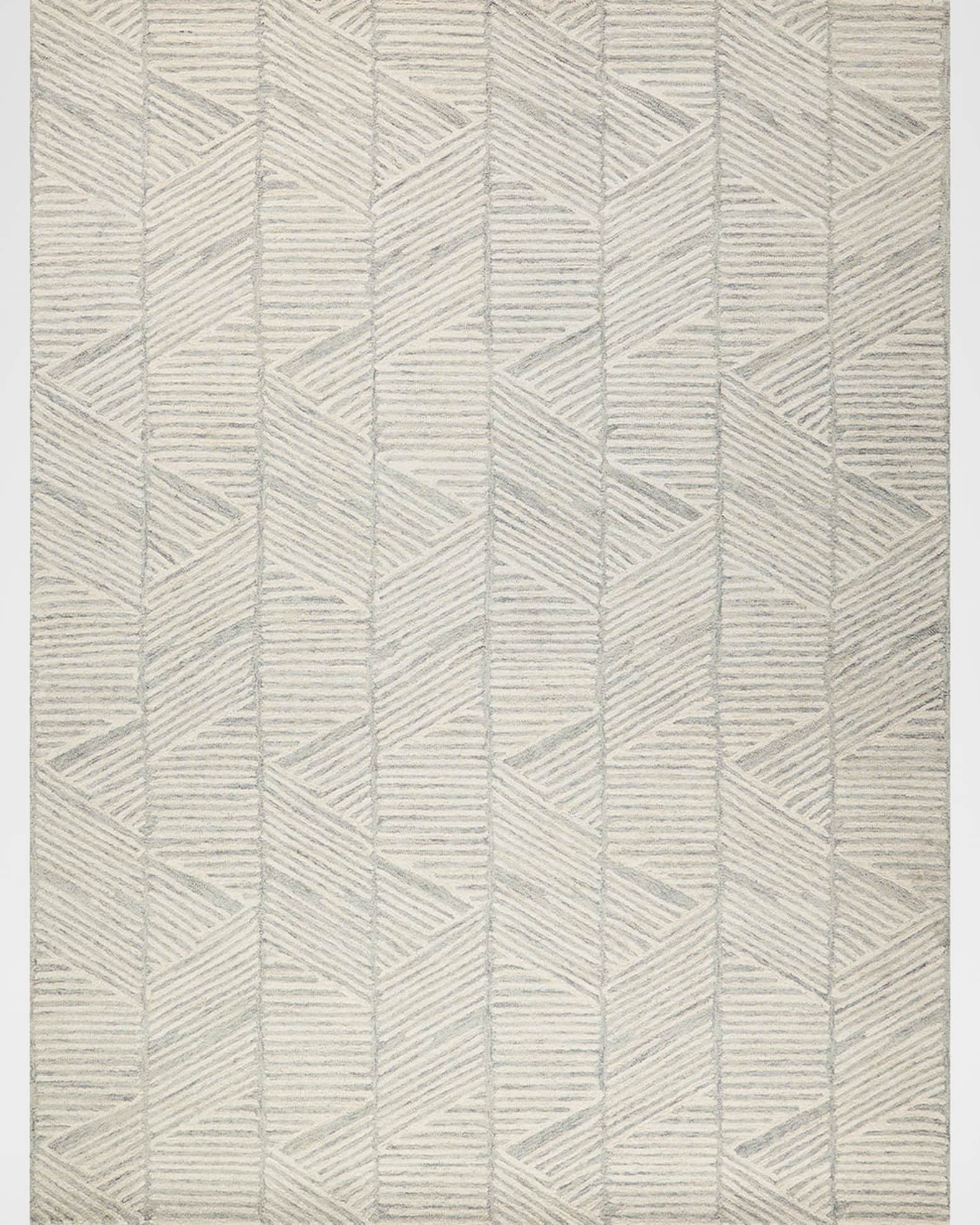 Exquisite Rugs Kascata Hand-Tufted Silver/Ivory Rug, 5' x 8' | Horchow