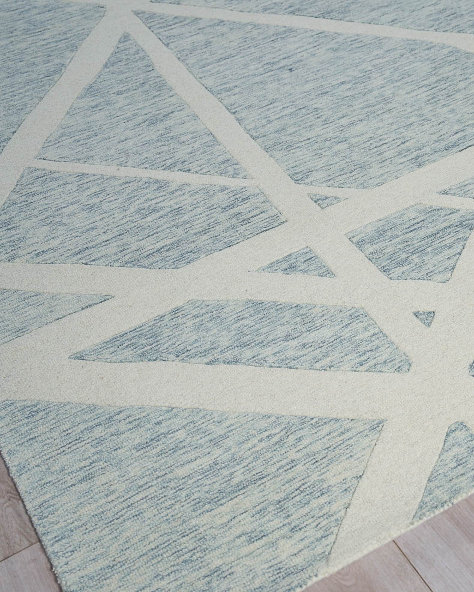 Exquisite Rugs Miami Hand-Tufted Silver/Ivory Rug, 12' x 15' | Horchow