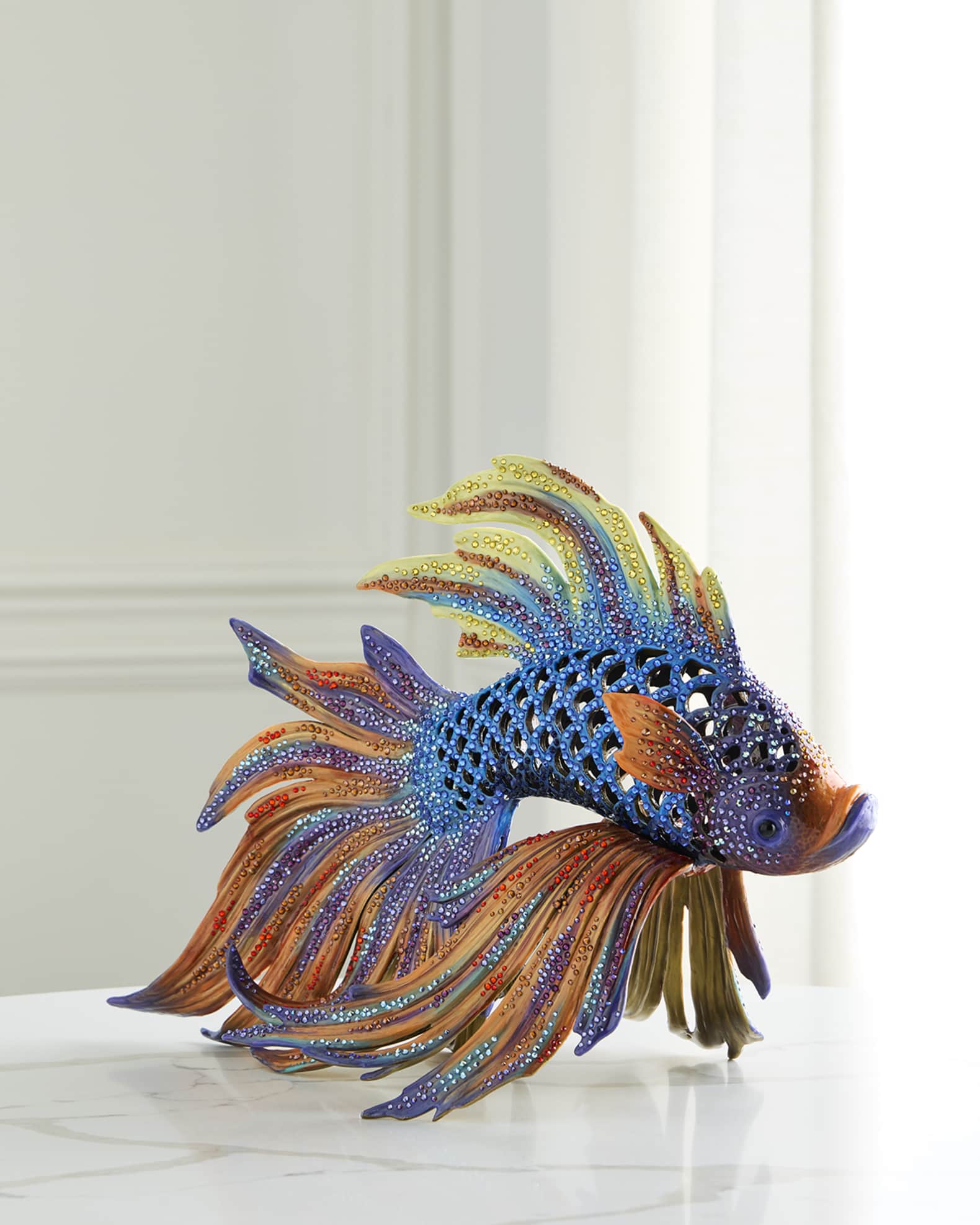 Jay Strongwater Limited Edition Namoko Fighting Fish Figurine | Horchow