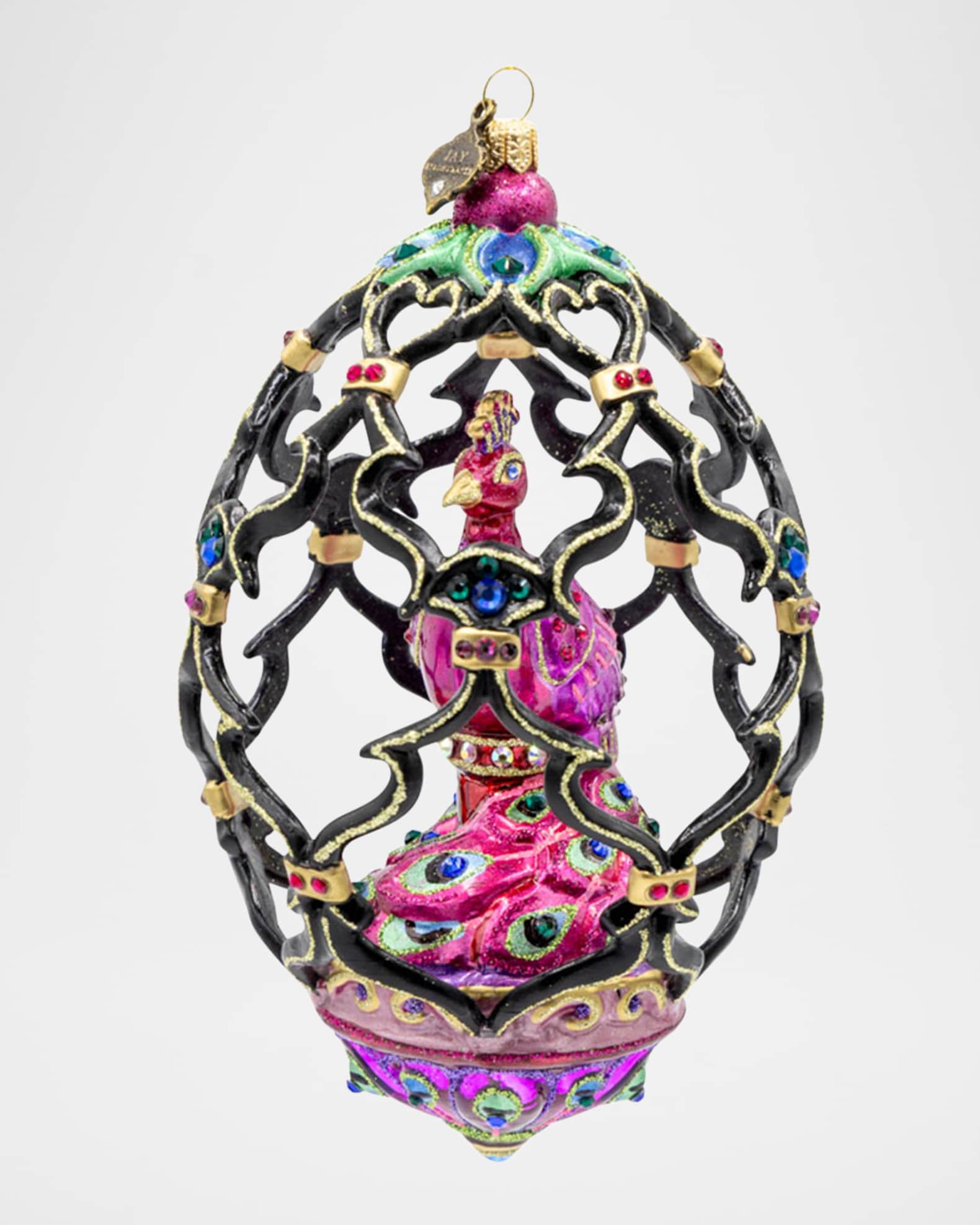 Jay Strongwater Peacock Egg Christmas Ornament | Horchow