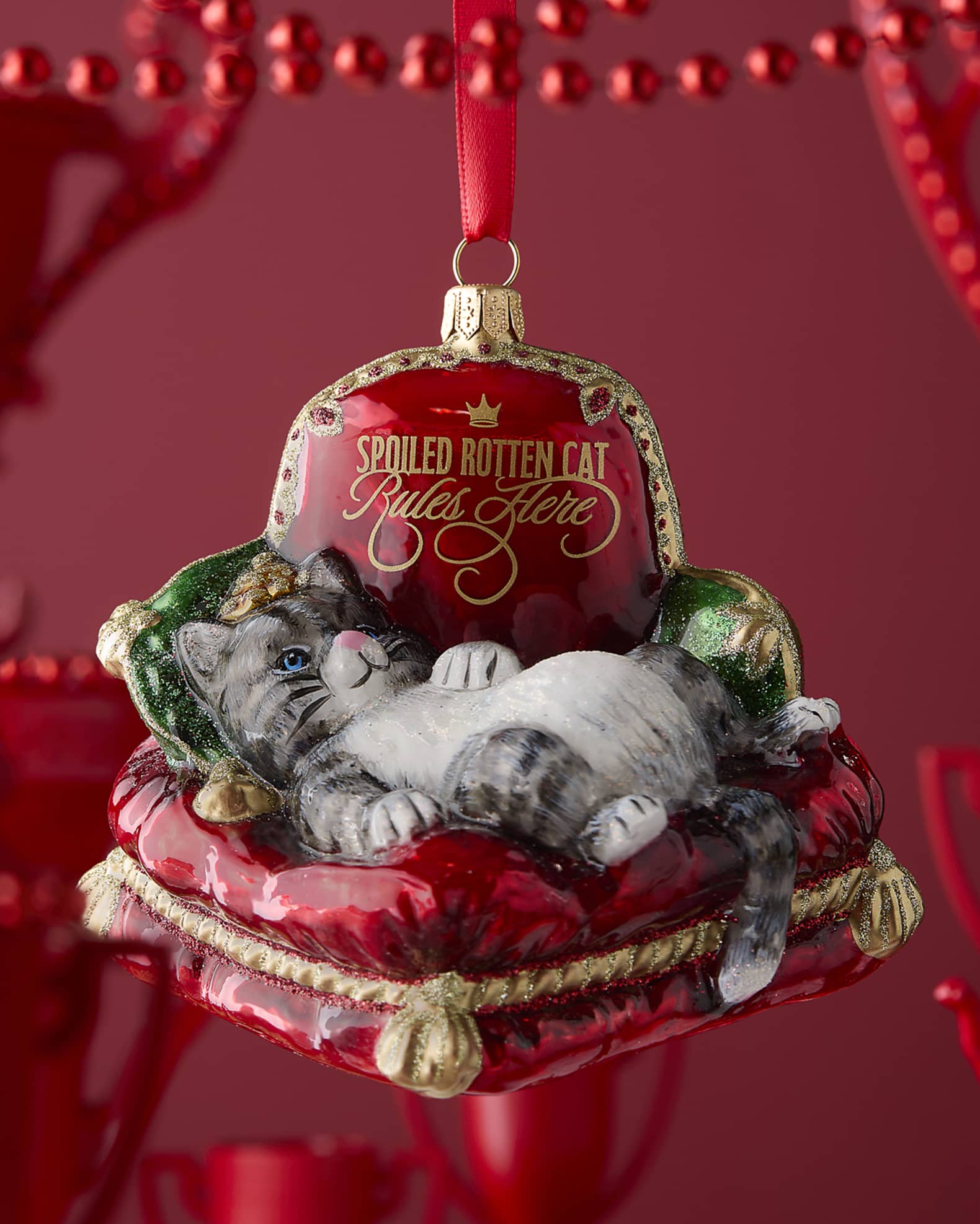 Joy To The World Collectibles A Spoiled Rotten Cat Rules Here Christmas ...
