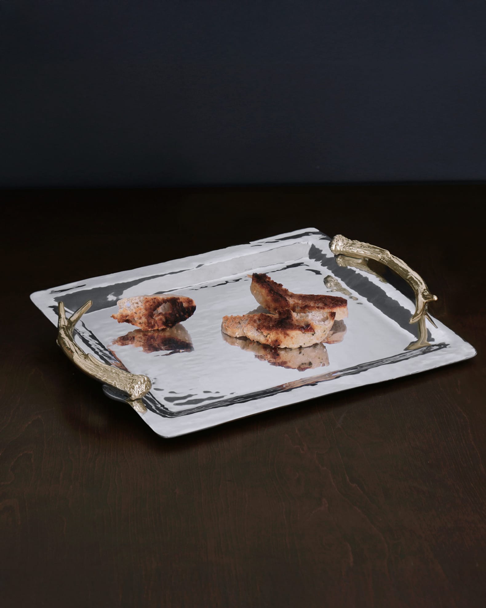 Beatriz Ball WESTERN Antler Emerson Large Tray with Gold Handles | Horchow