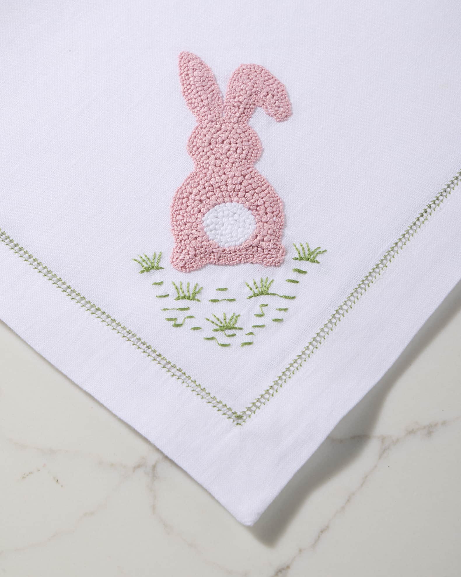 Deborah Rhodes Cottontail Embroidered Napkins, Set of 4 | Horchow