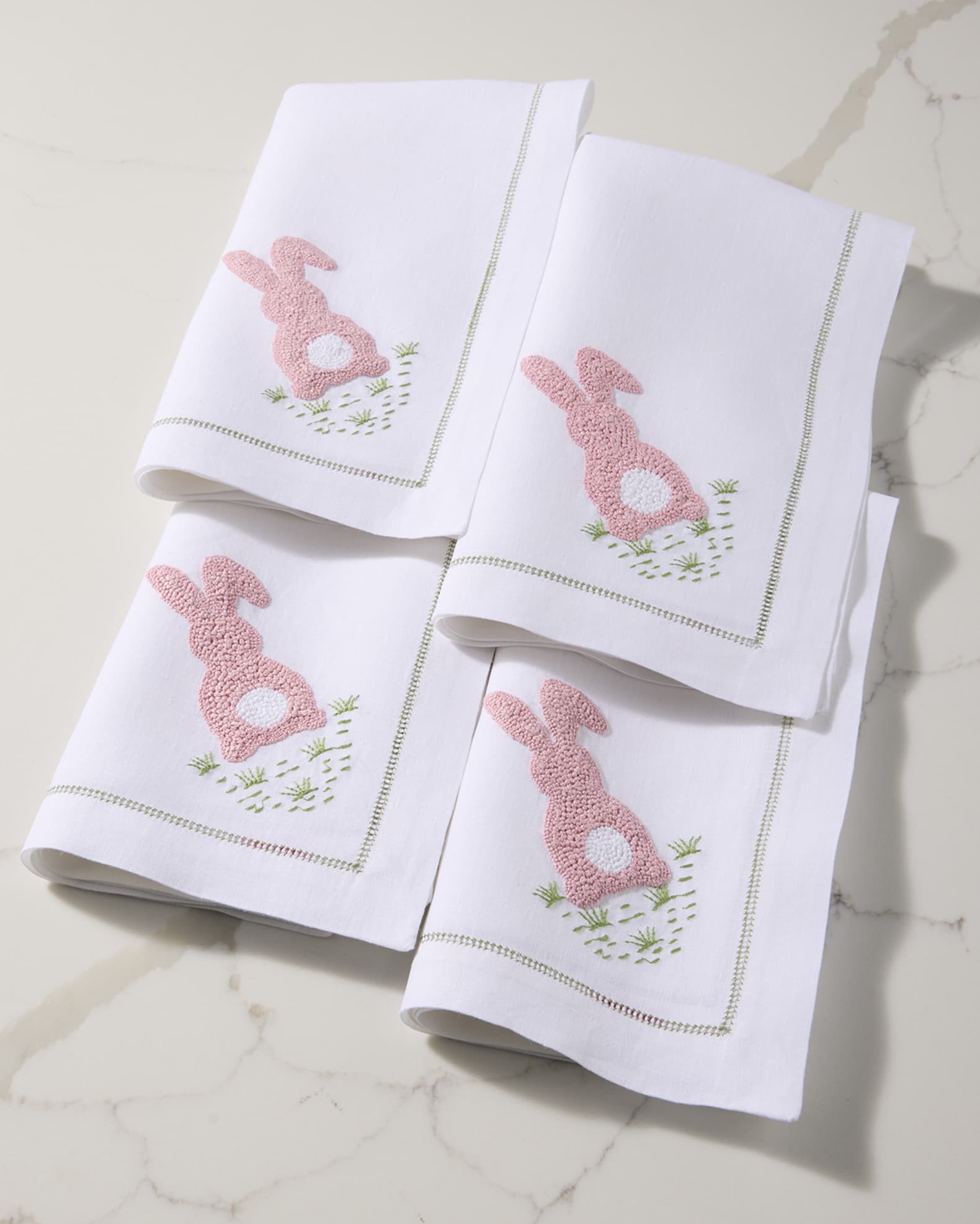 Deborah Rhodes Cottontail Embroidered Napkins, Set of 4 | Horchow