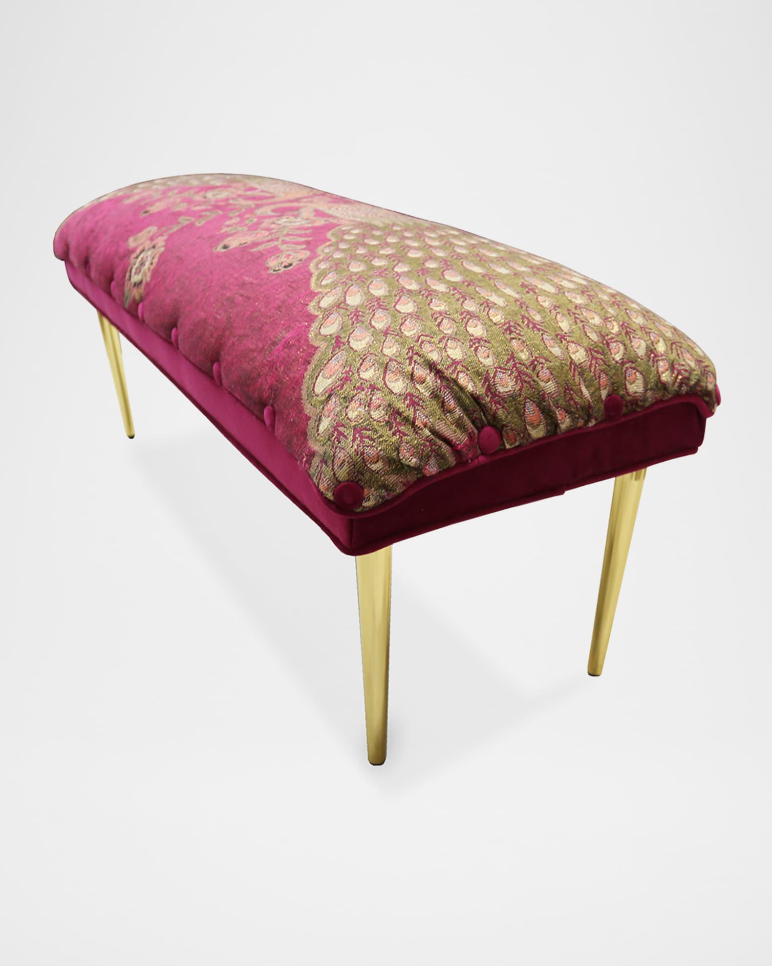 Haute House Fuchsia Peacock Bench, 42" | Horchow