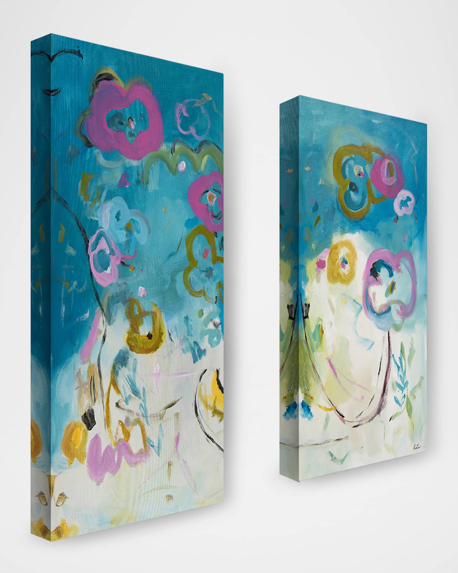 RFA Fine Art "Floral" Hand-Embellished Giclees by Kate Baldock, Set of ...