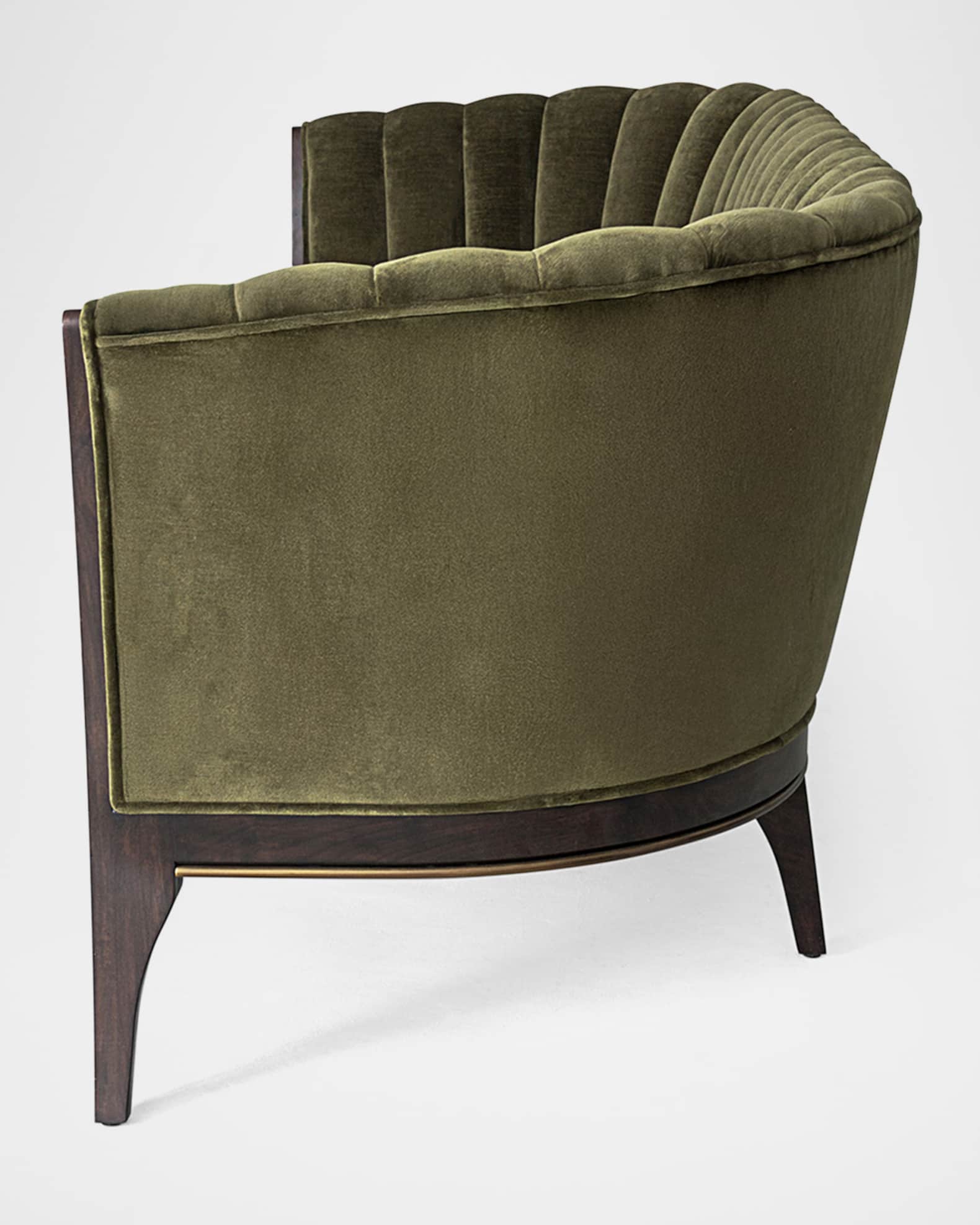 Global Views Channel-Back Velvet Sofa, 80" | Horchow