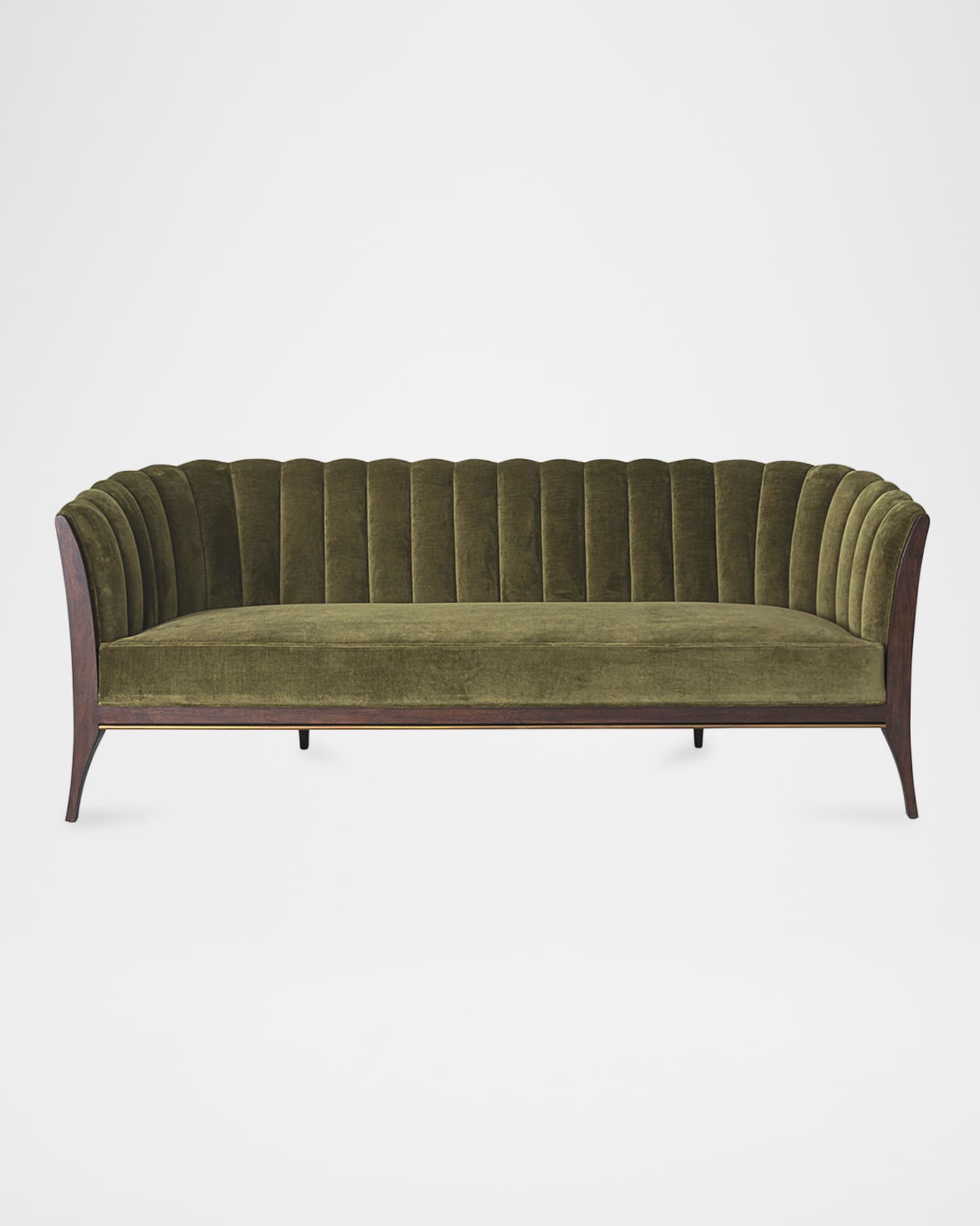 Global Views Channel-Back Velvet Sofa, 80" | Horchow