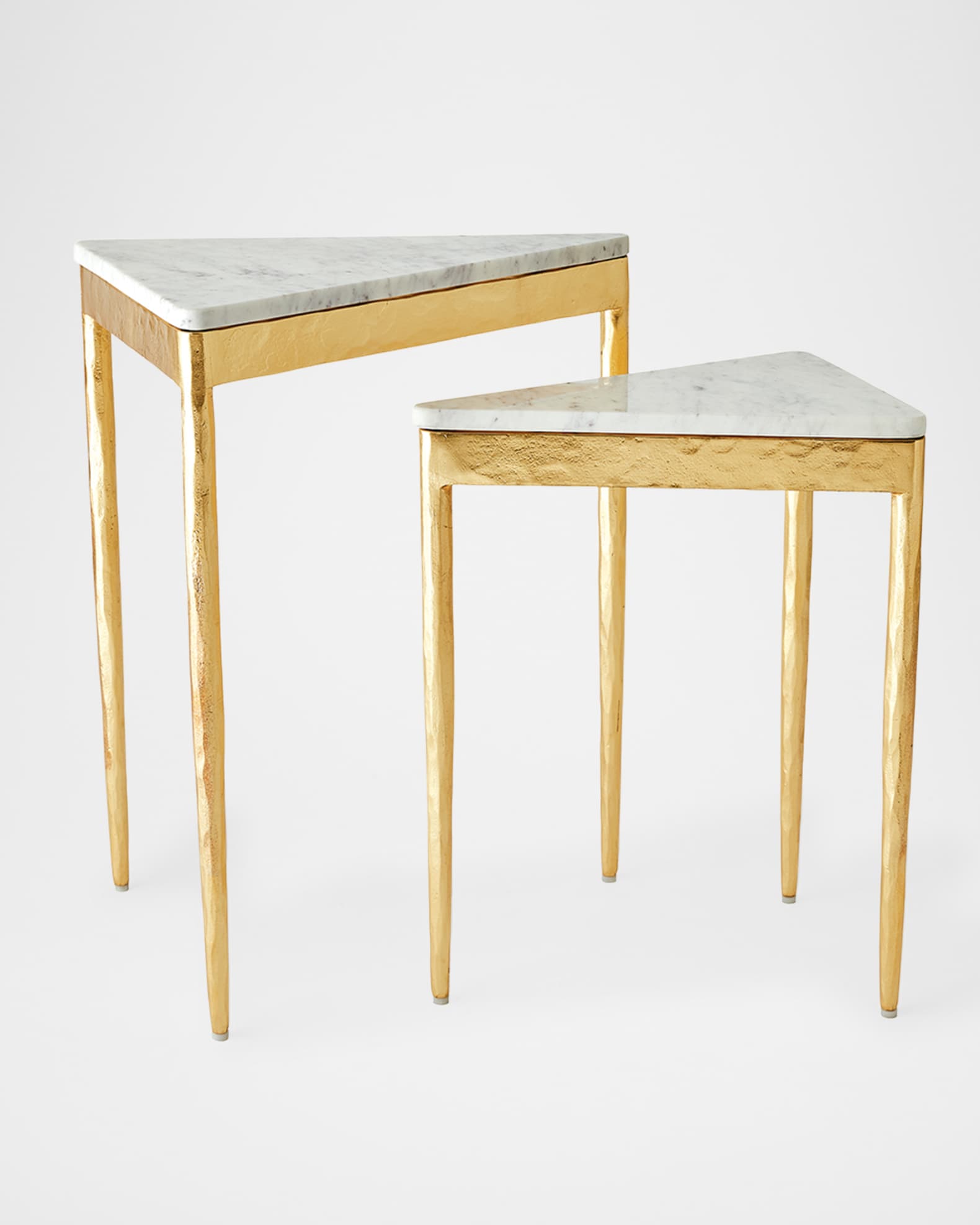 Global Views Triangular Gold Leaf Nesting Tables, Set of 2 | Horchow