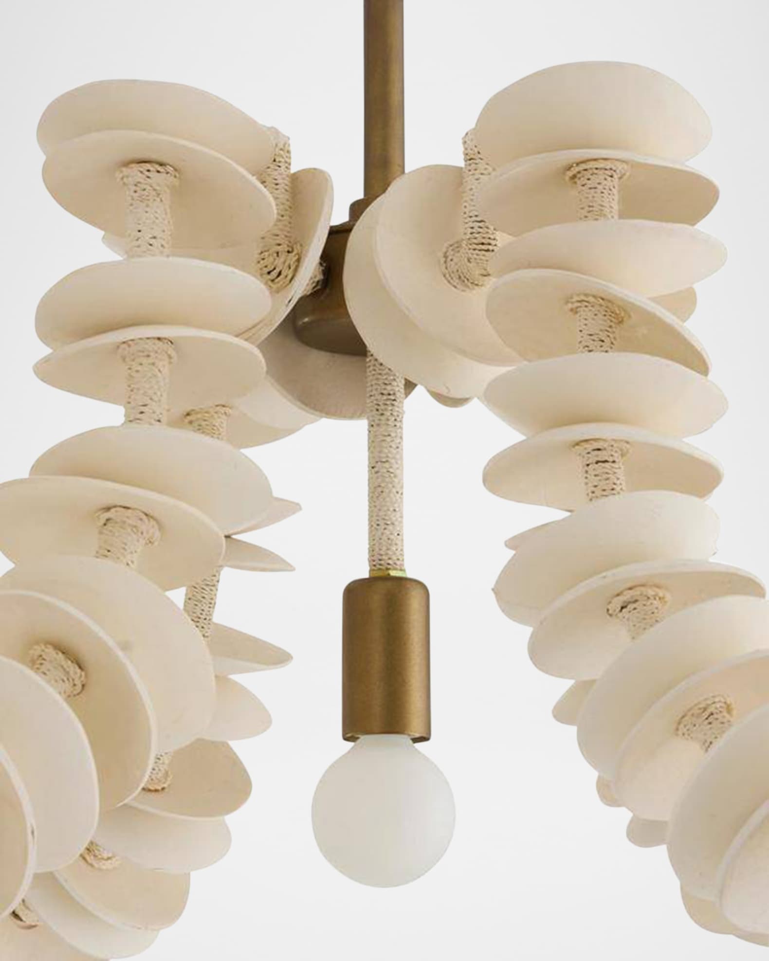 Arteriors Kalama 57" 8-Light Linear Coconut Shell Chandelier | Horchow