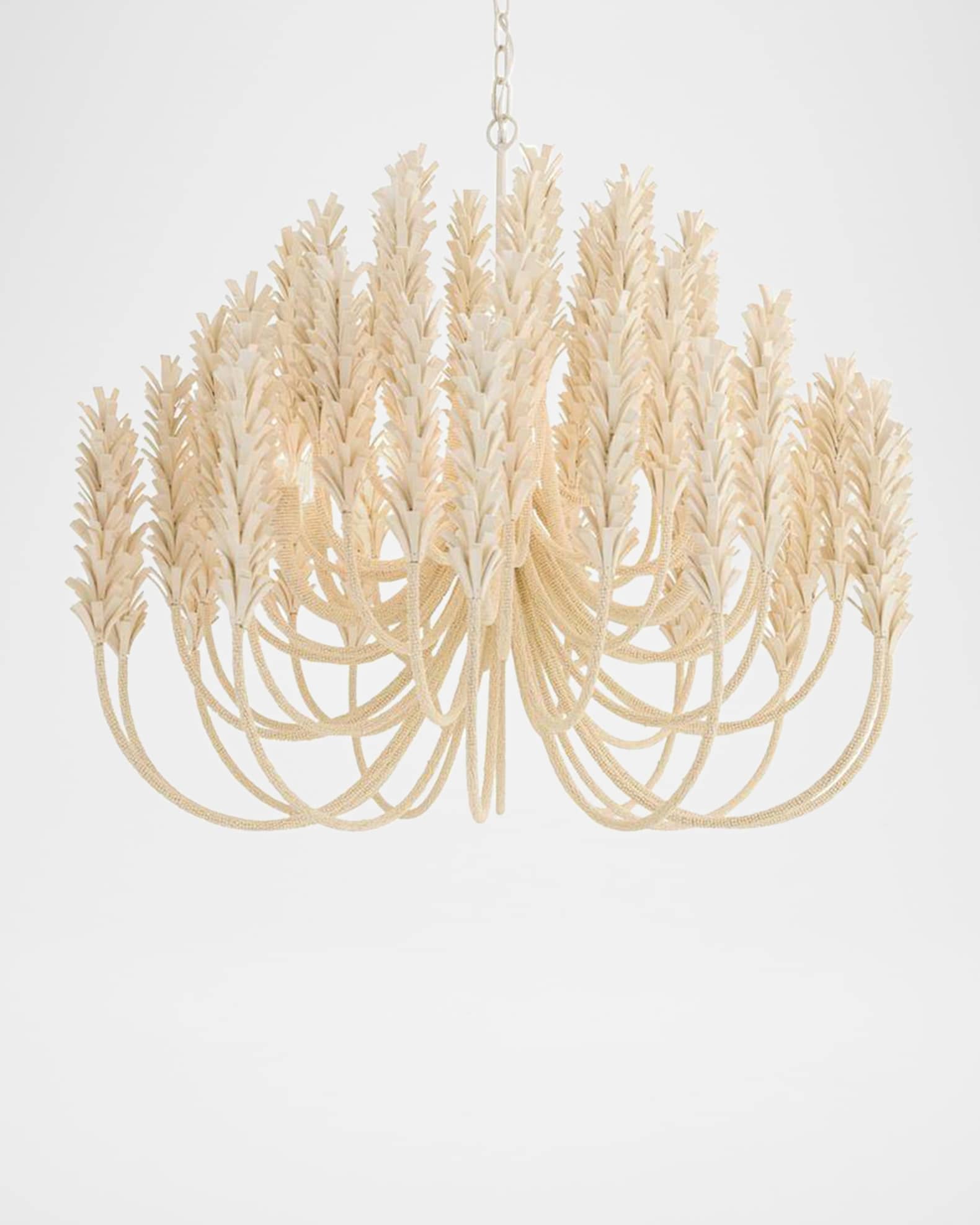 Arteriors Kaia 39" 6-Light Coconut Shell Chandelier | Horchow