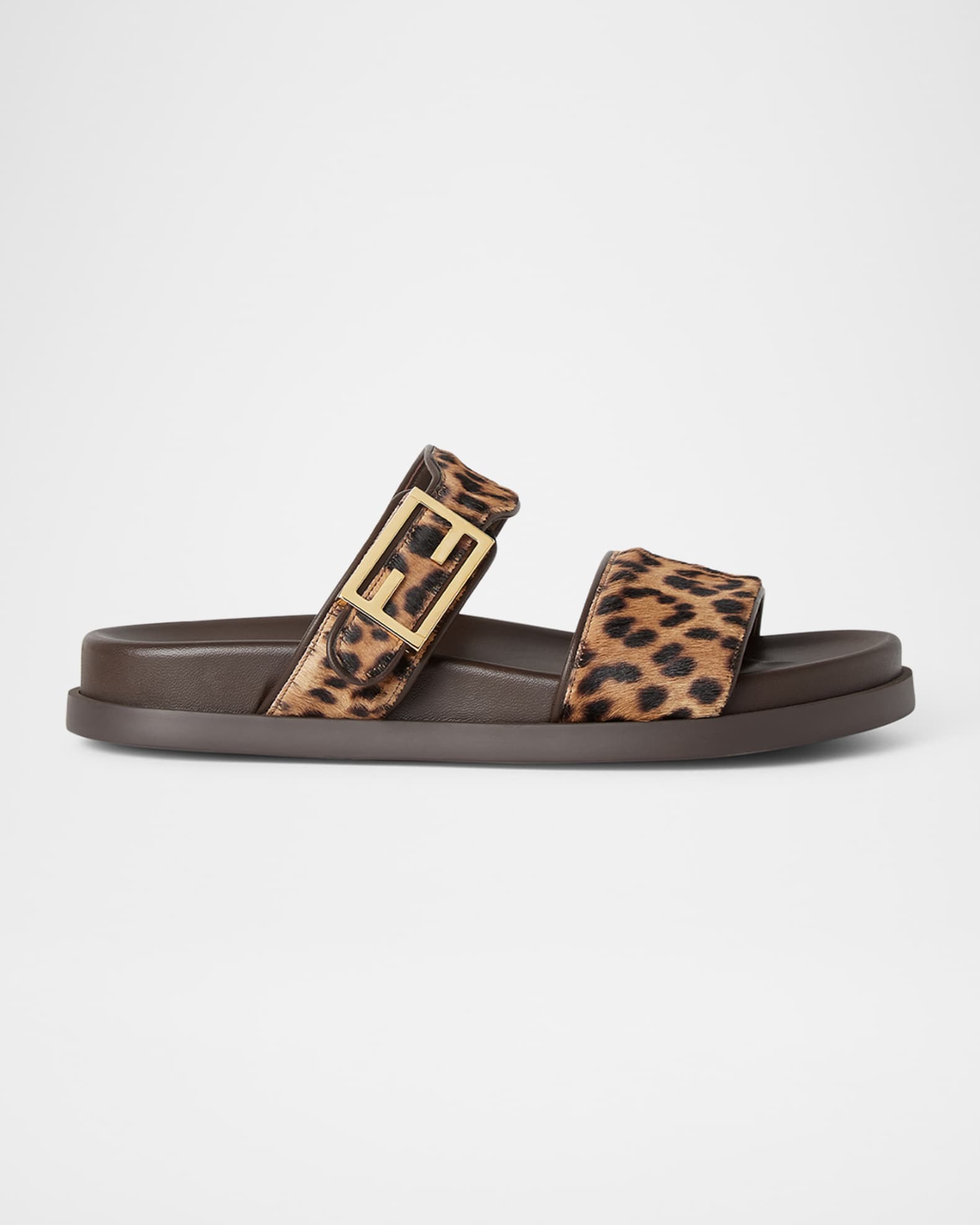Fendi Fendi Feel Leopard Calf Hair Slide Sandals | Horchow