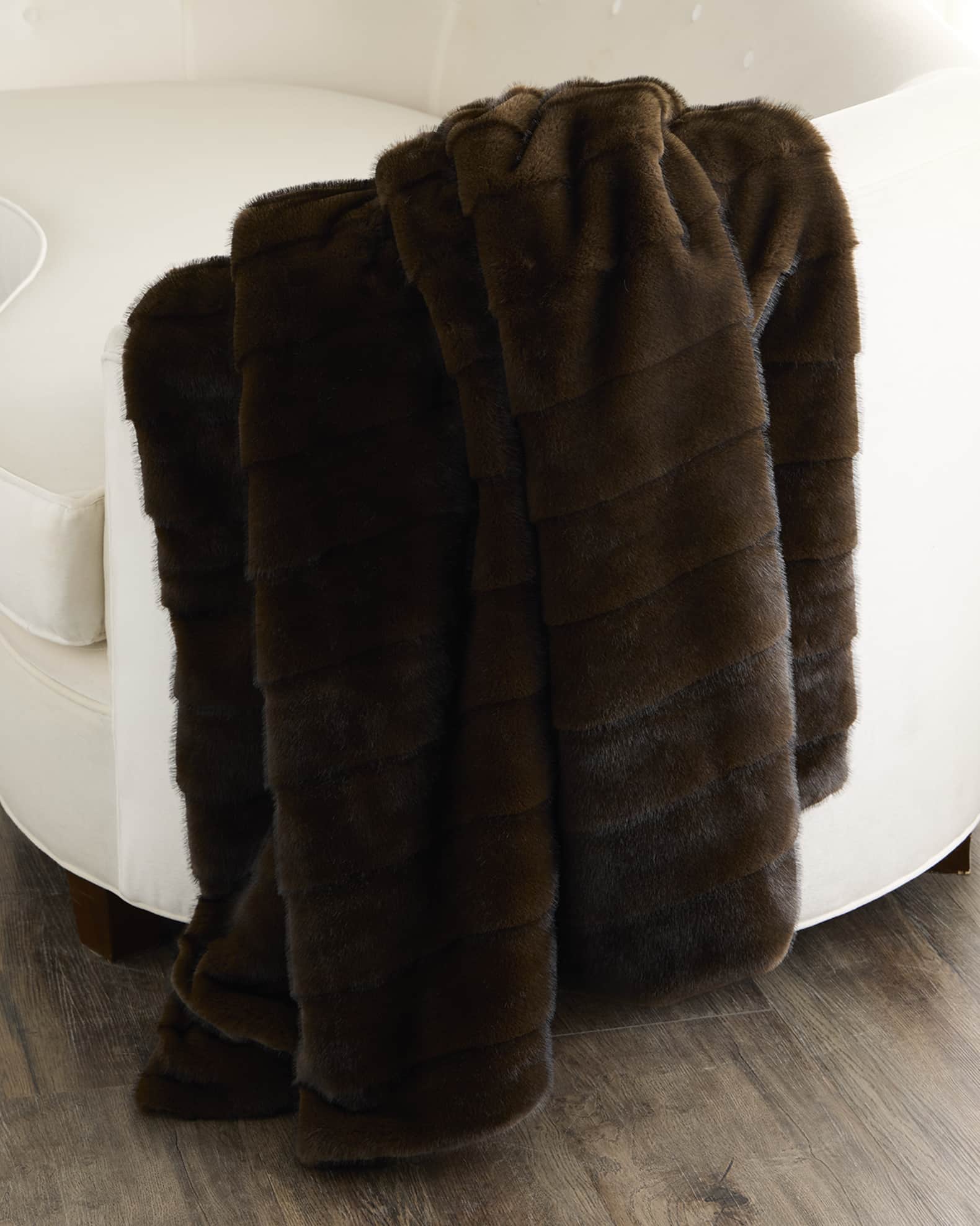 Lyla Grant Faux Mink Throw, 60" x 72" | Horchow