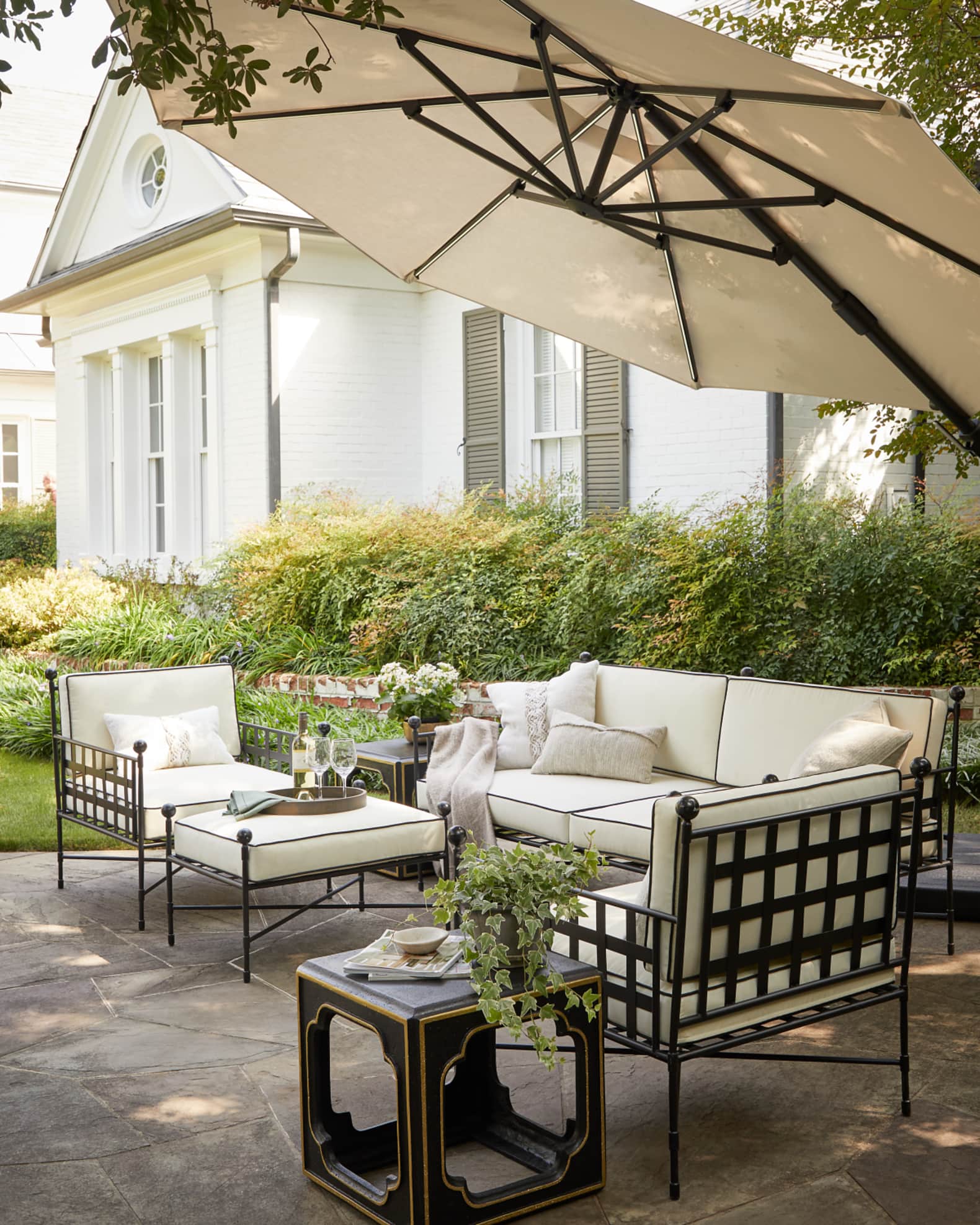 Neiman Marcus Avery Neoclassical Outdoor Ottoman | Horchow